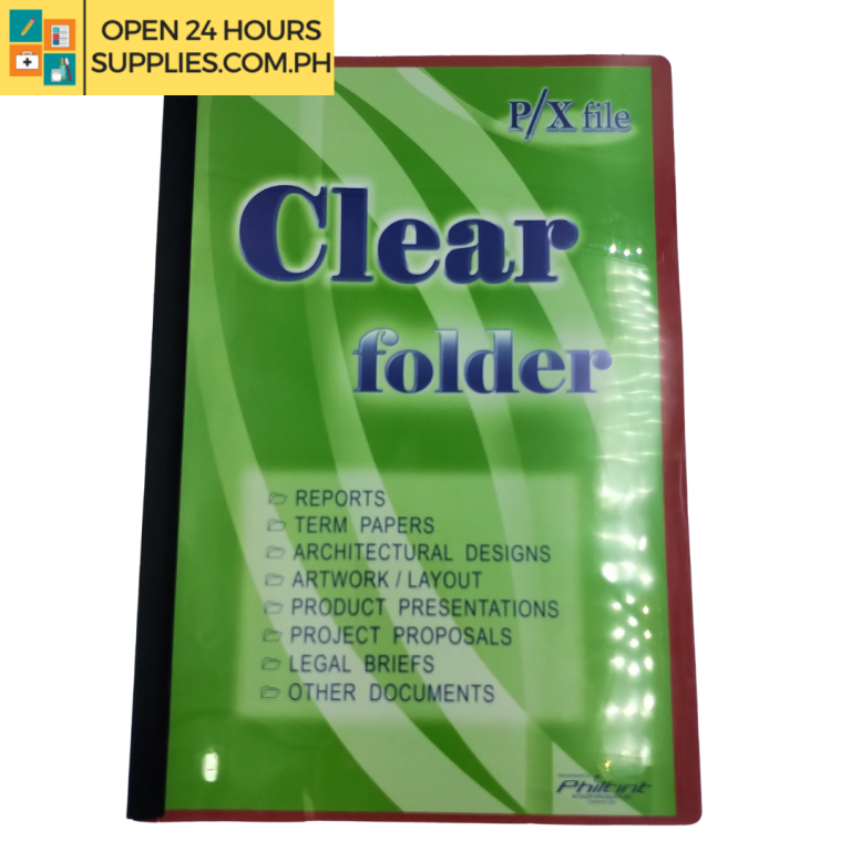 Folder (P/X) Sliding Clear Folder - Short - Supplies 24/7 Delivery