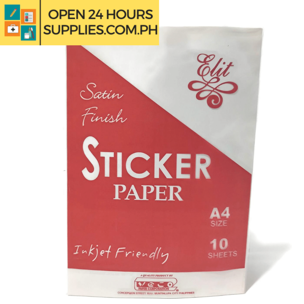 Elit Sticker Paper Satin | Matte Finish A4 10 Sheets - Supplies 24/7 ...