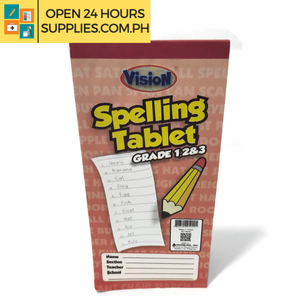 Spelling Tablet (Vision) Grade 1, 2 and 3 - Supplies 24/7 Delivery