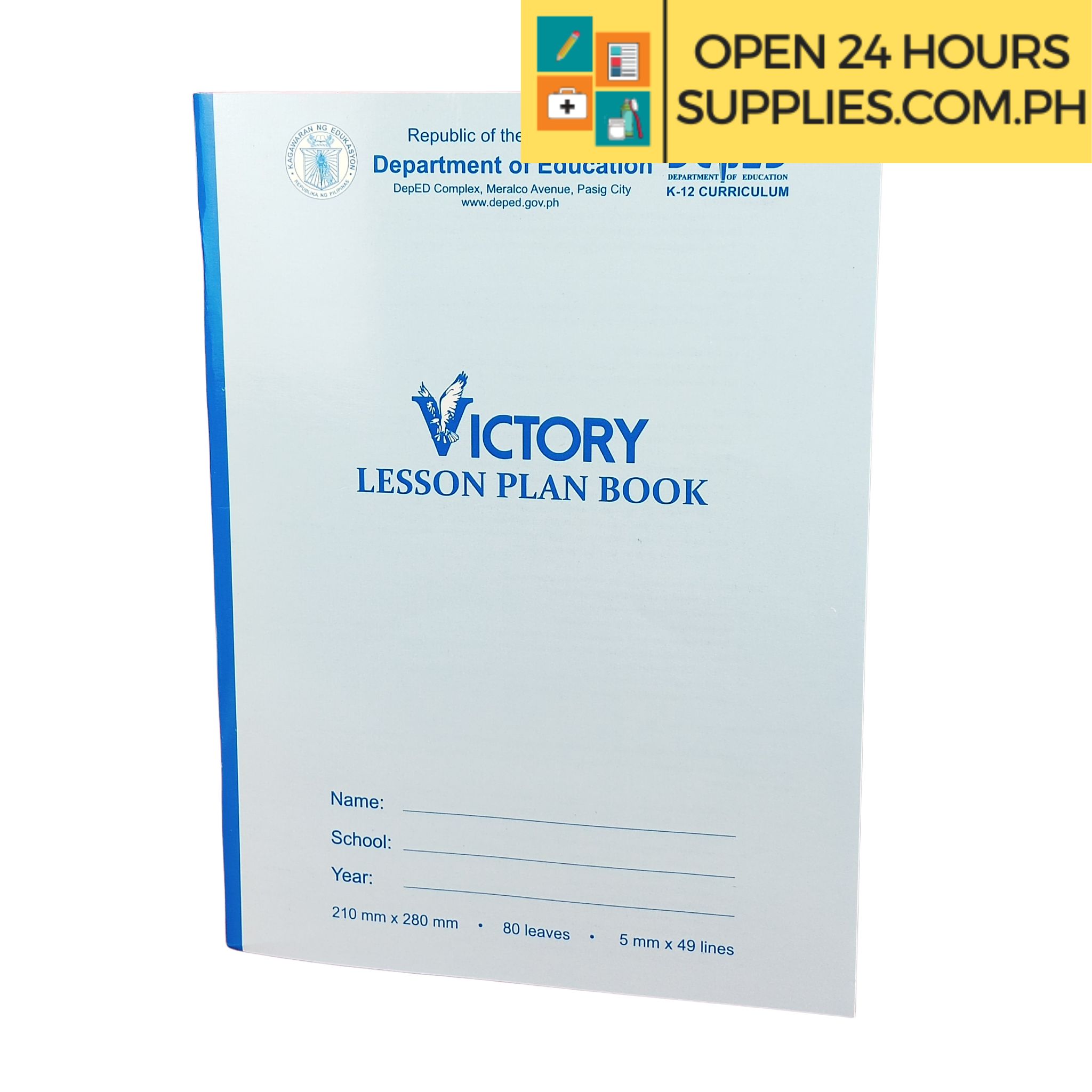 Victory Lesson Plan Book 210 mm x 280 mm 80 leaves - Supplies 24/7 Delivery