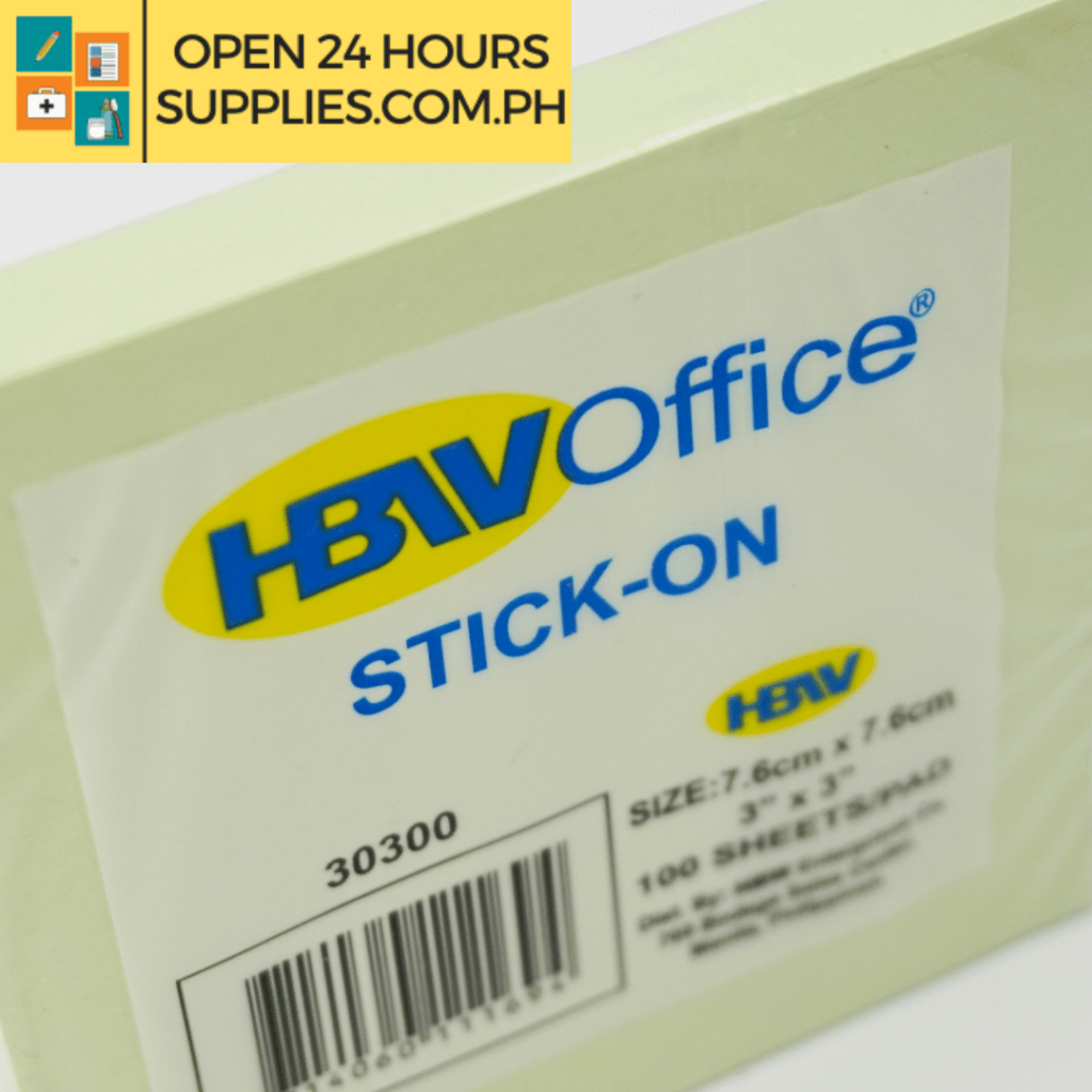 Stick-on (HBW) 3x3 inches 100 sheets - Pink, Green, Blue, Yellow ...