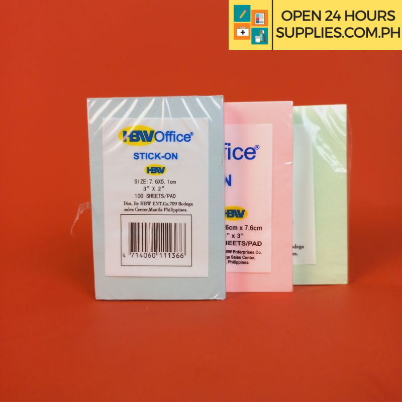 Stick-on (HBW) 3 x 2 inches 100 sheets - Yellow - Supplies 24/7 Delivery