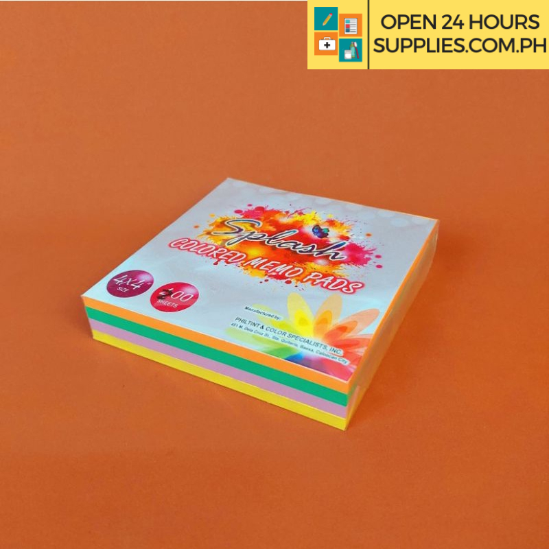 Memo Pad (Splash) 4x4 inches 200 sheets various colors - Supplies 24/7 ...