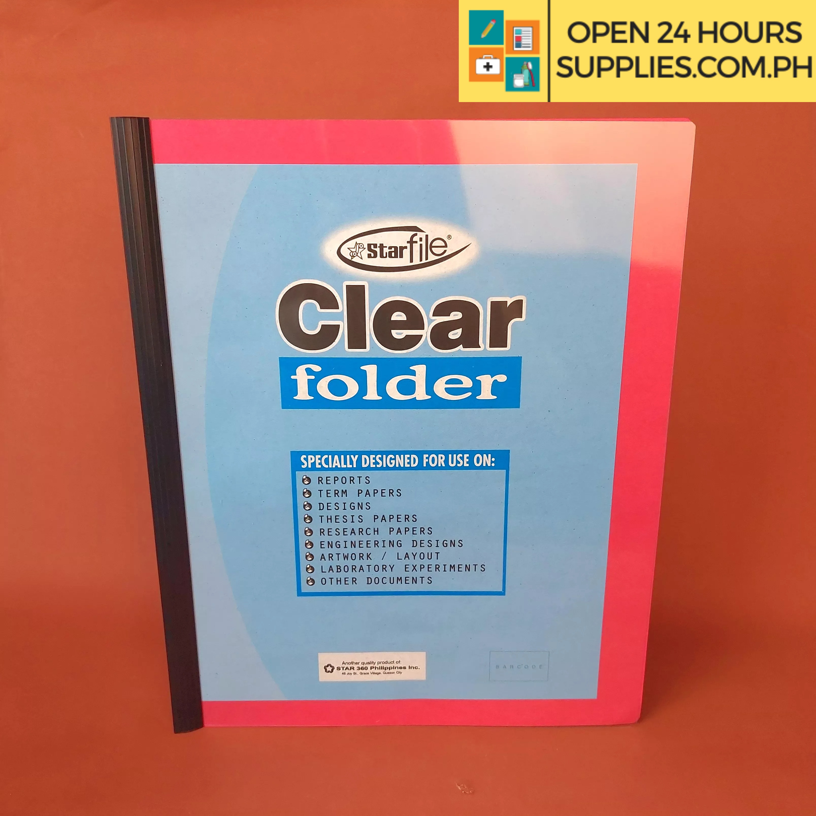 StarFile Sliding Clear Folder Short and Long - Red Back Clear Front for ...