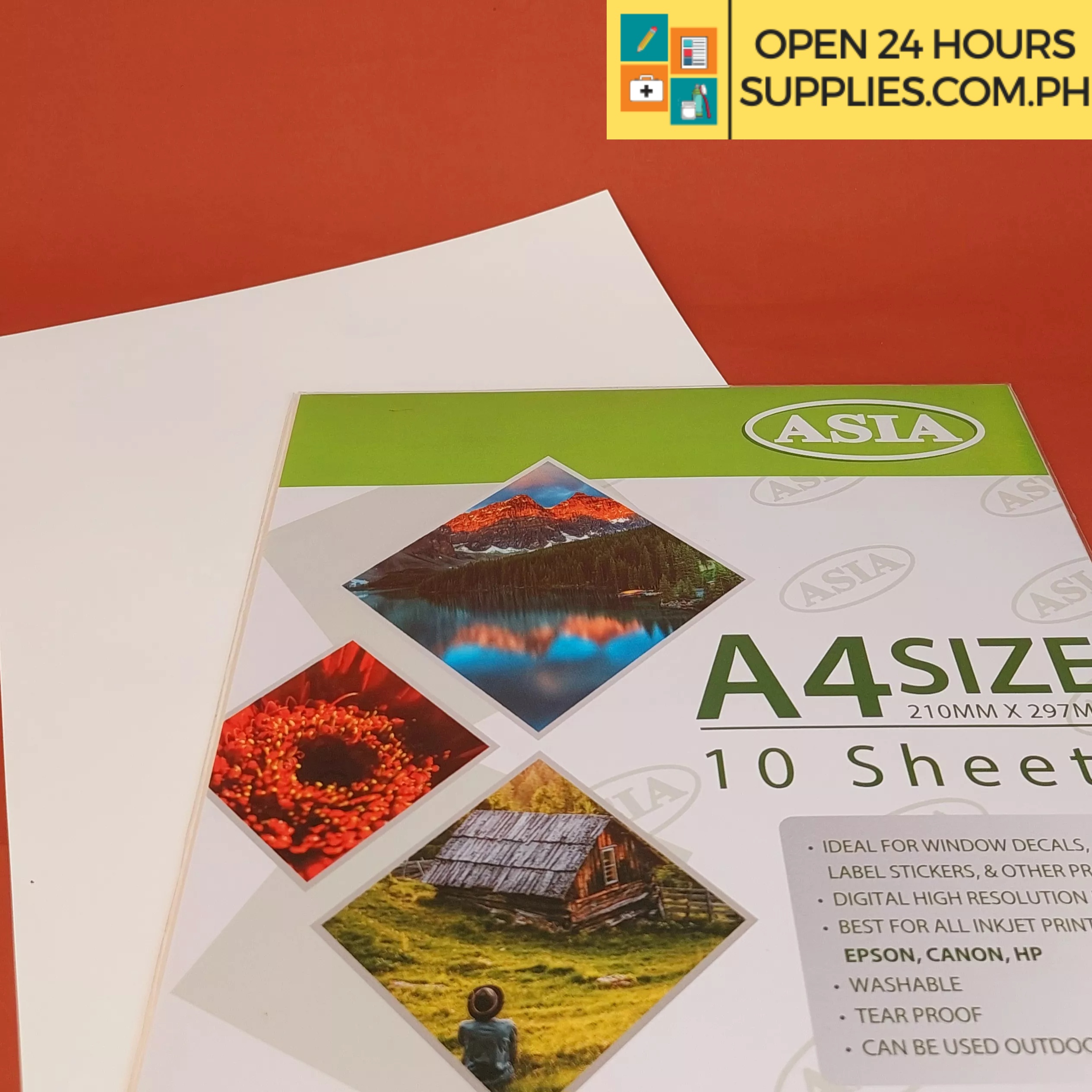 Photo Vinyl Sticker (Asia) s:A4 q:10s v:Matte Finish - Supplies 24/7 Delivery