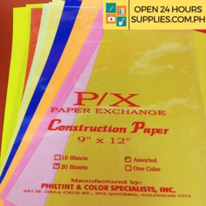 Construction Paper (P/X) 9x12 20s Assorted colors in 1 pack - Supplies ...