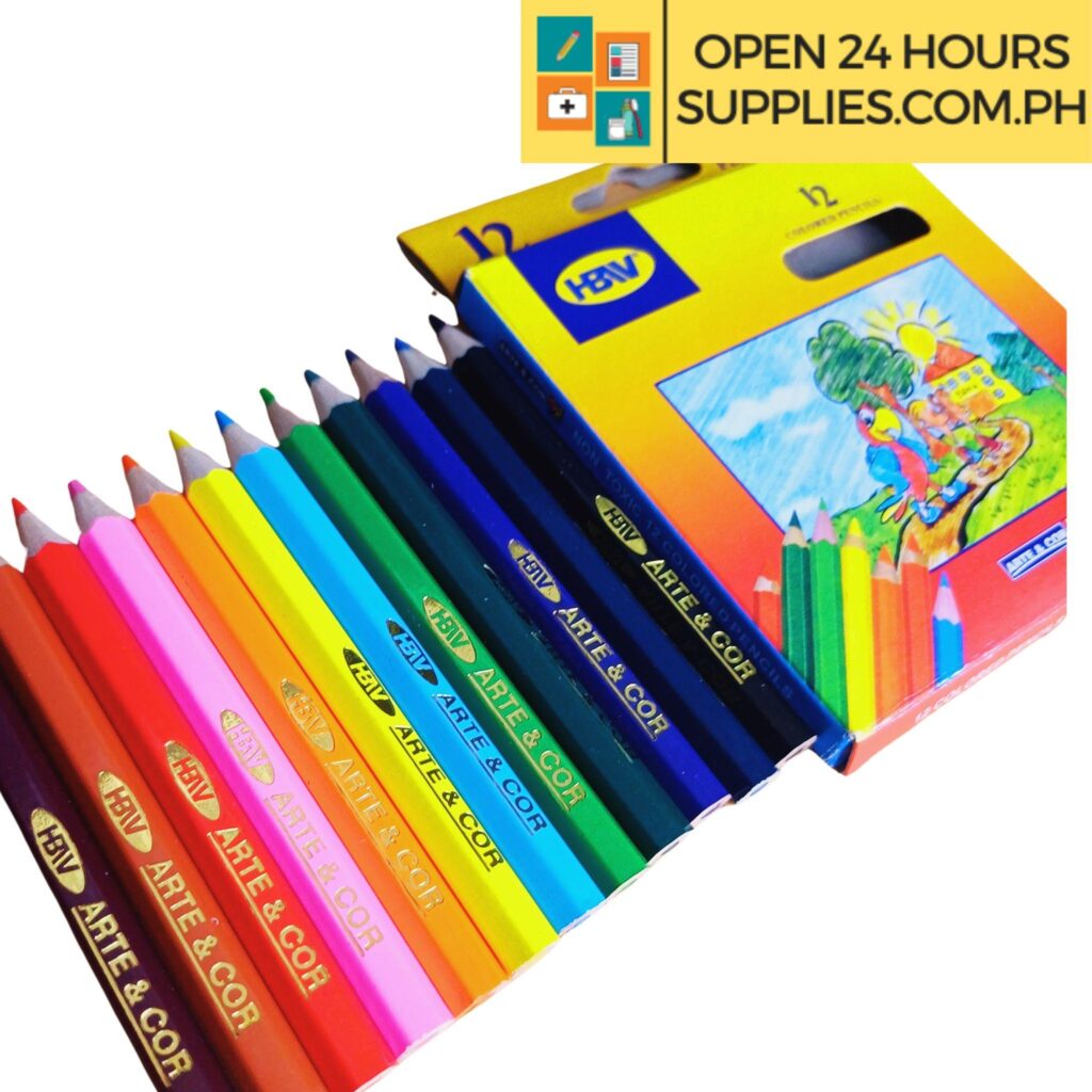 Colored Pencil (HBW) 12 Colors 61321 Short - Supplies 24/7 Delivery