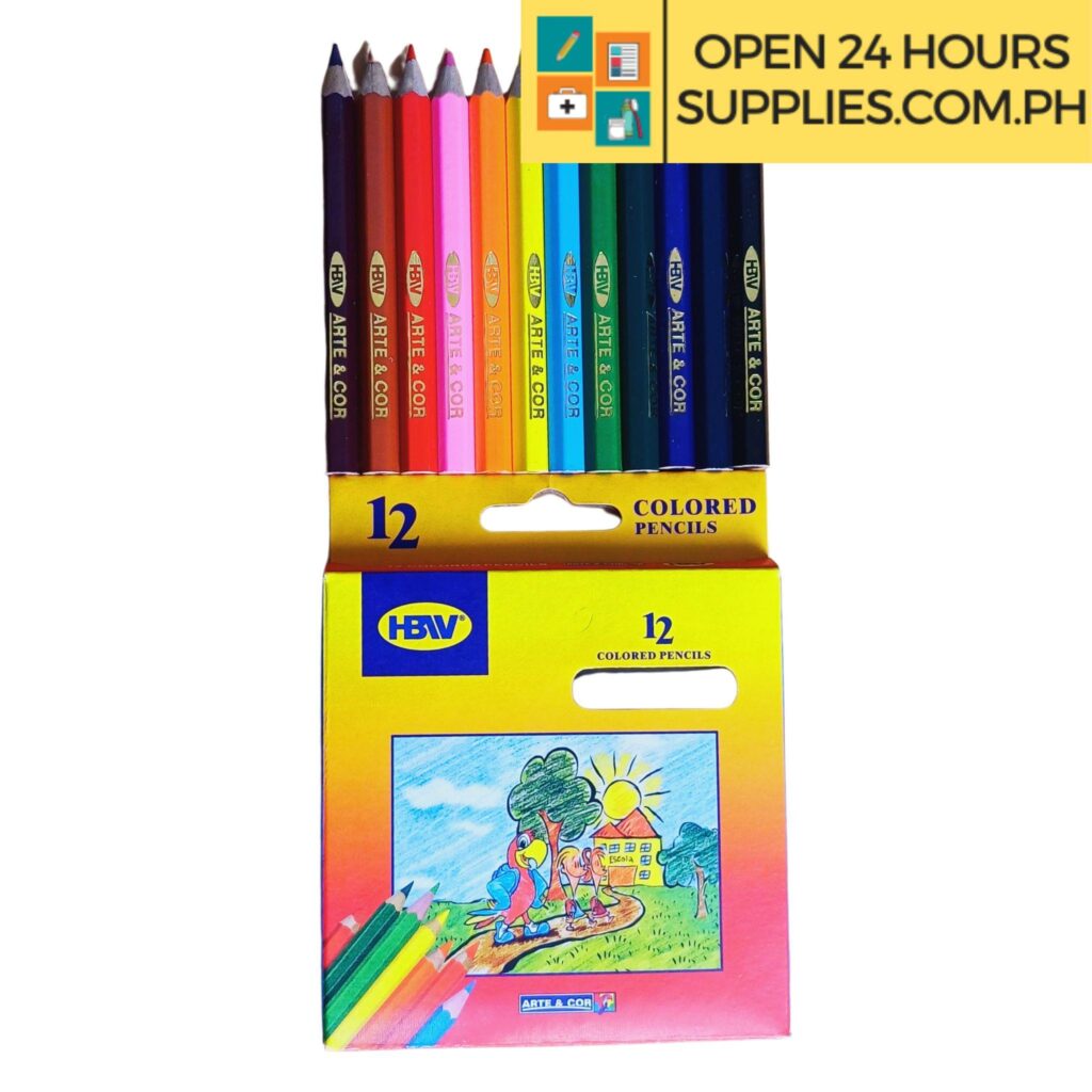 Colored Pencil (HBW) 12 Colors 61321 Short - Supplies 24/7 Delivery