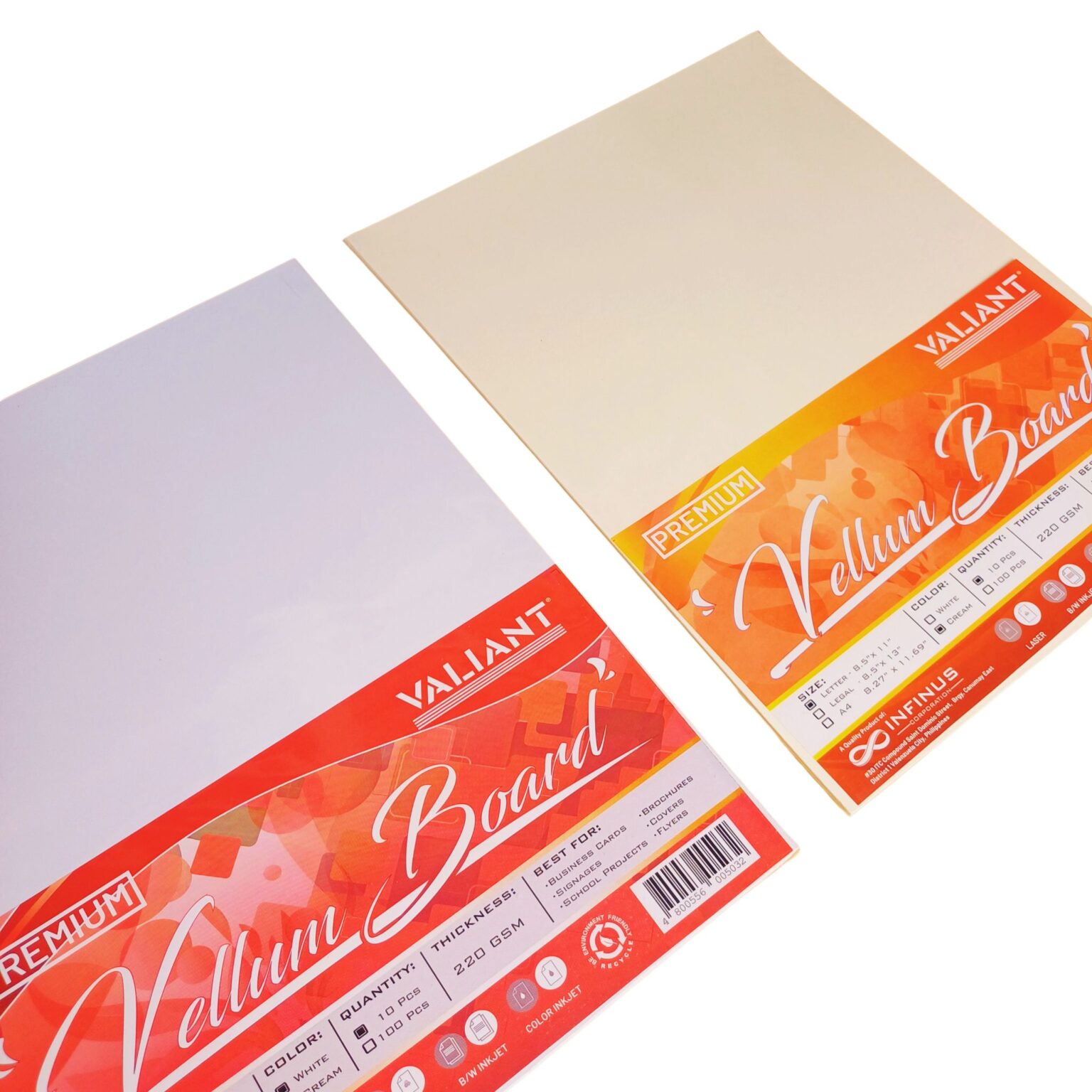 Valiant Vellum Board Short 10sheets 220gsm White/ Cream - Supplies 24/7 ...