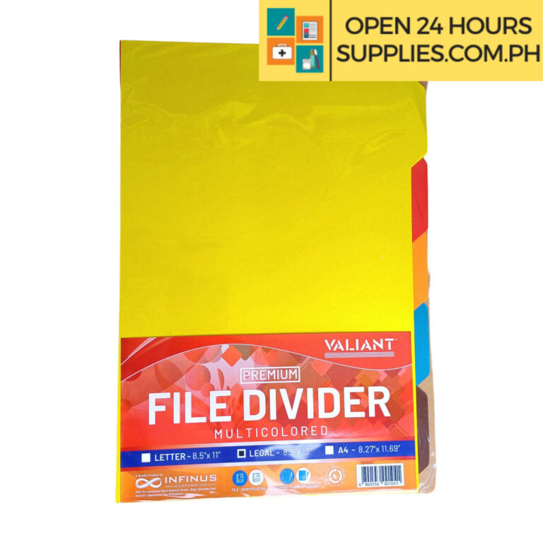 Valiant File Colored Divider with 5 Sheets for Long/A4/Short Documents ...