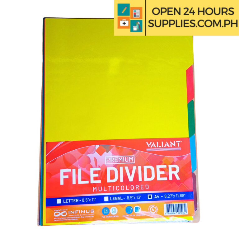 Valiant File Colored Divider with 5 Sheets for Long/A4/Short Documents ...