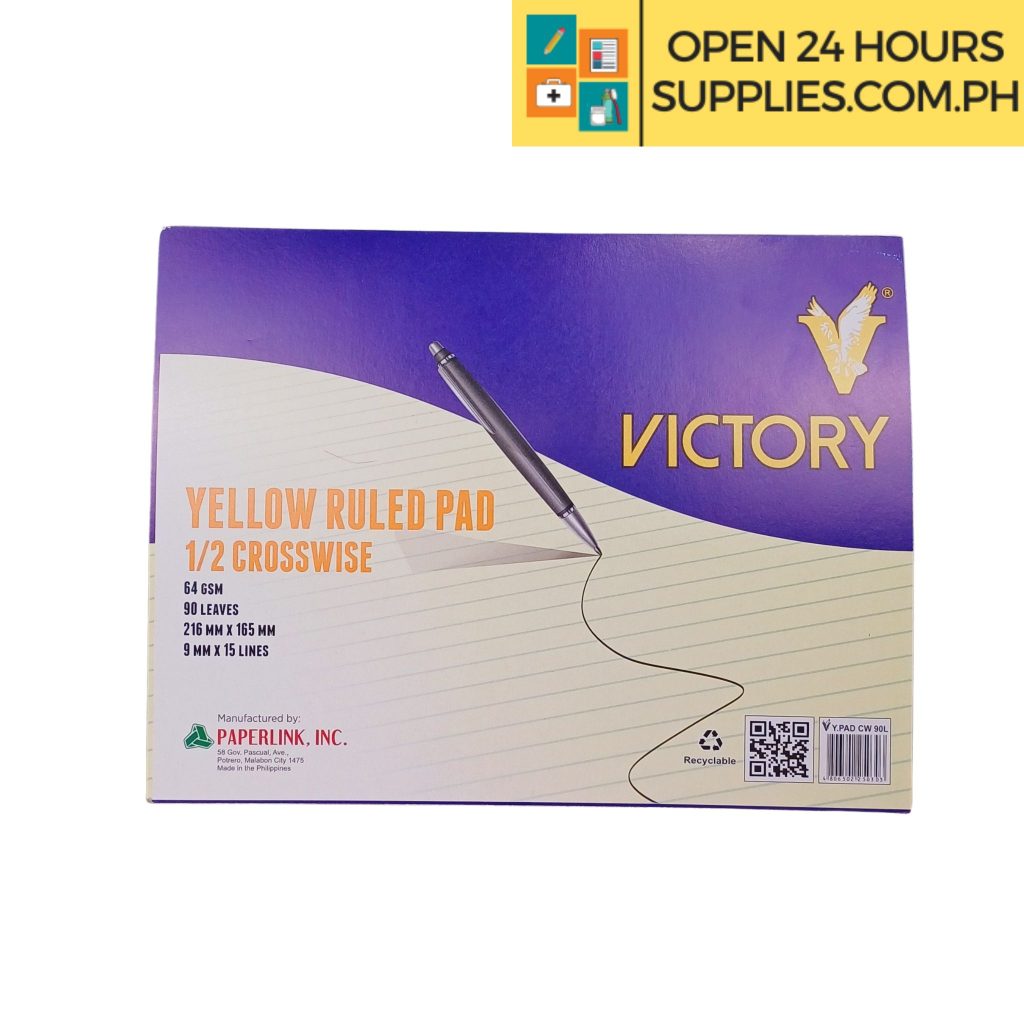 Yellow Pad Paper (Victory) 1/2 Lengthwise/Crosswise 64 gsm 90s ...