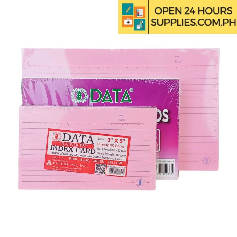 Index Card (Data) Colored 5x8 inches 100s Assorted colors per pack ...